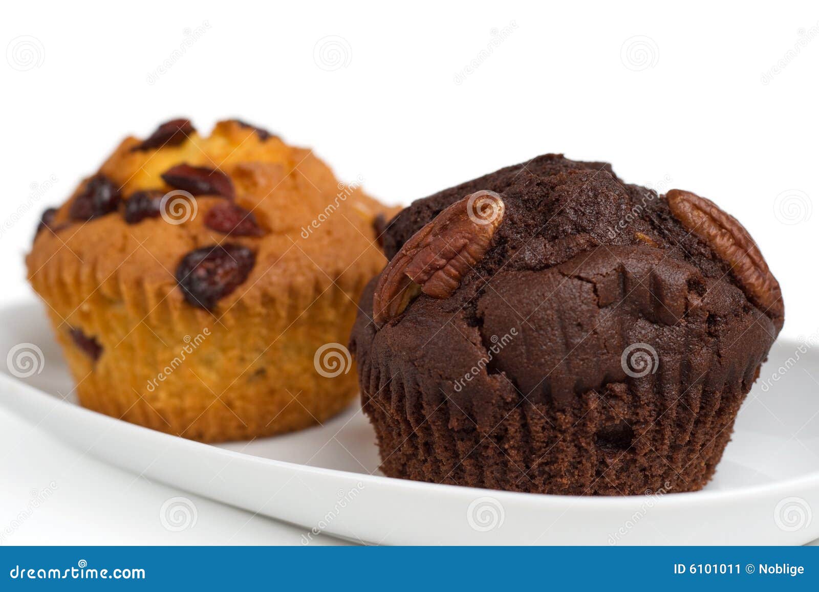 Two muffins on a plate stock image. Image of white, sweet - 6101011