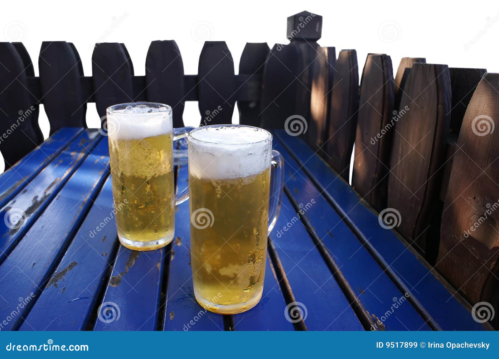 Two mugs of beer stock image. Image of foam, beer, freshening - 9517899
