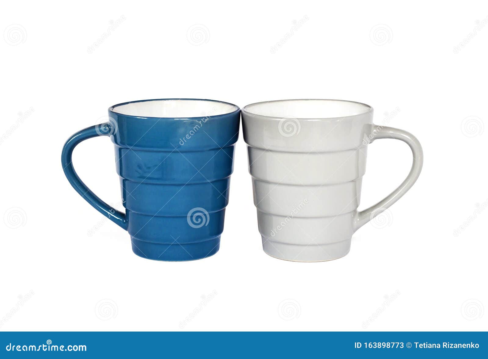 Two Mugs Isolated on White Background Stock Image - Image of blue, mugs ...