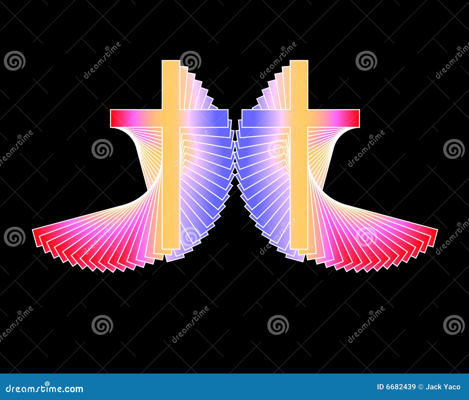 Two Multi-Color Radiant Crosses Stock Vector - Illustration of holiness ...