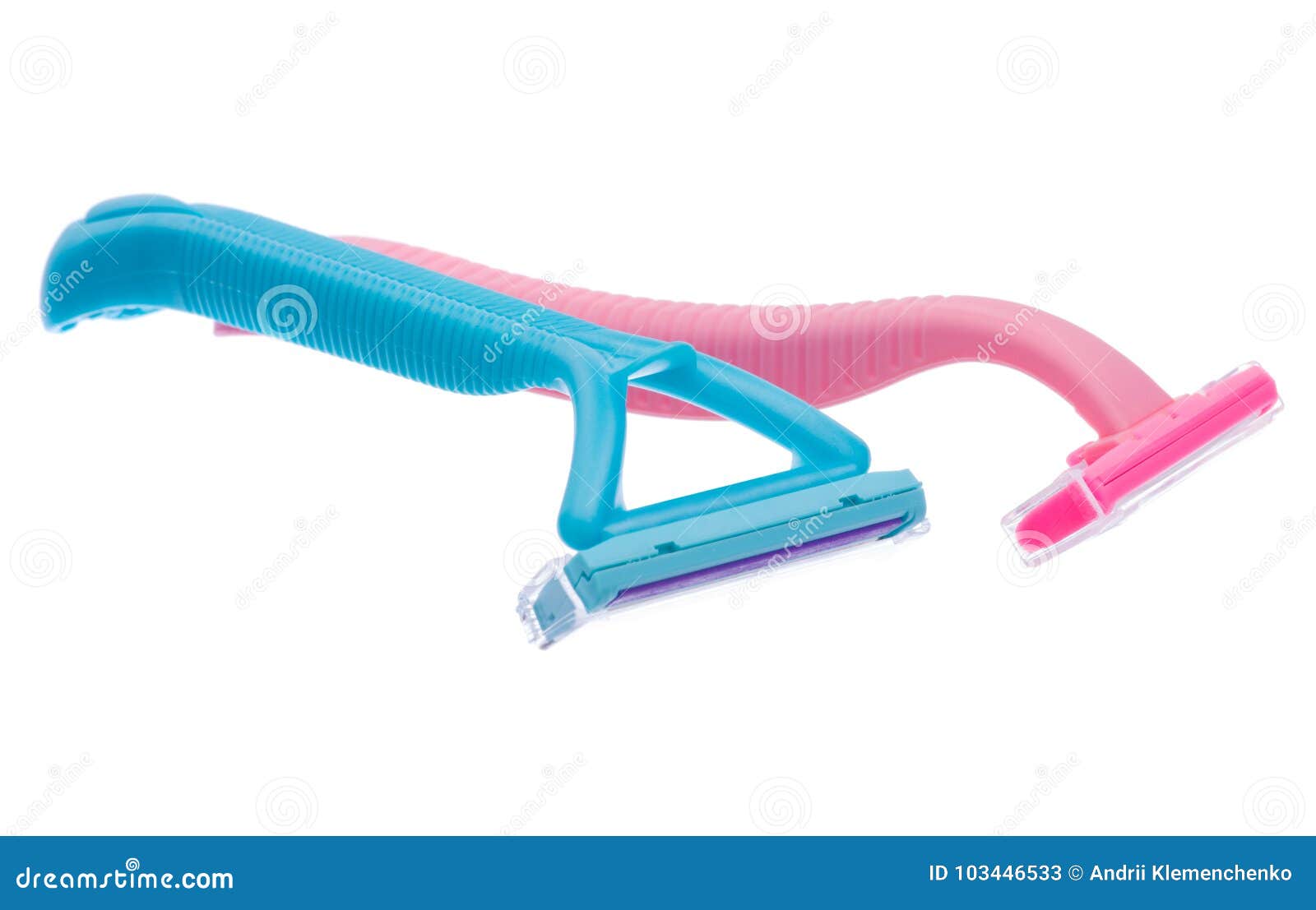 Two Multi-colored Razors on White Isolated Background Stock Image ...