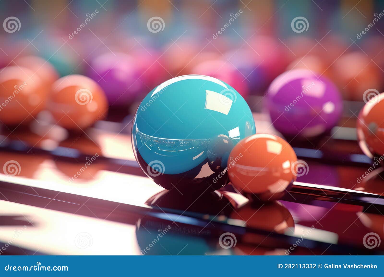 Two Multicolored Blue and Red and Glossy Balls of Different Sizes on ...