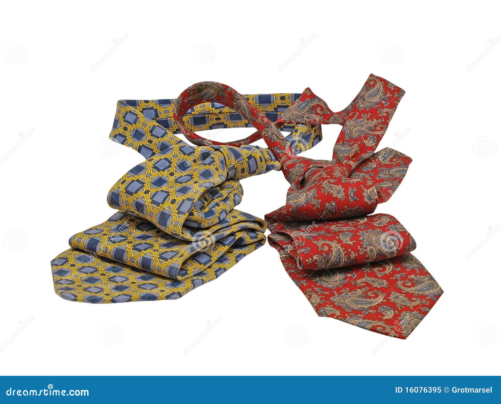 Two Multicoloured Neckties.Isolated. Stock Image - Image of necktie ...