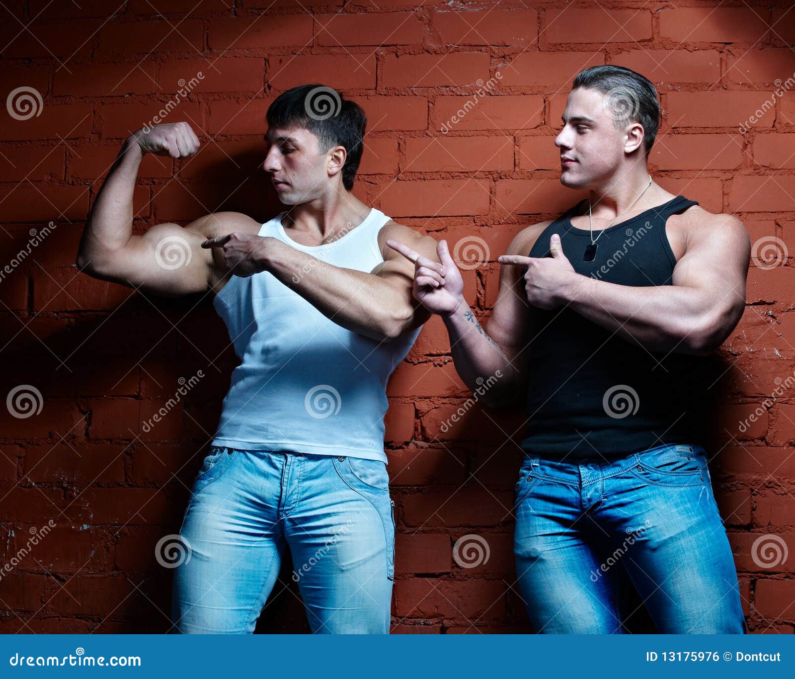 Two muscular guys stock photo. Image of concepts, conquering - 13175976