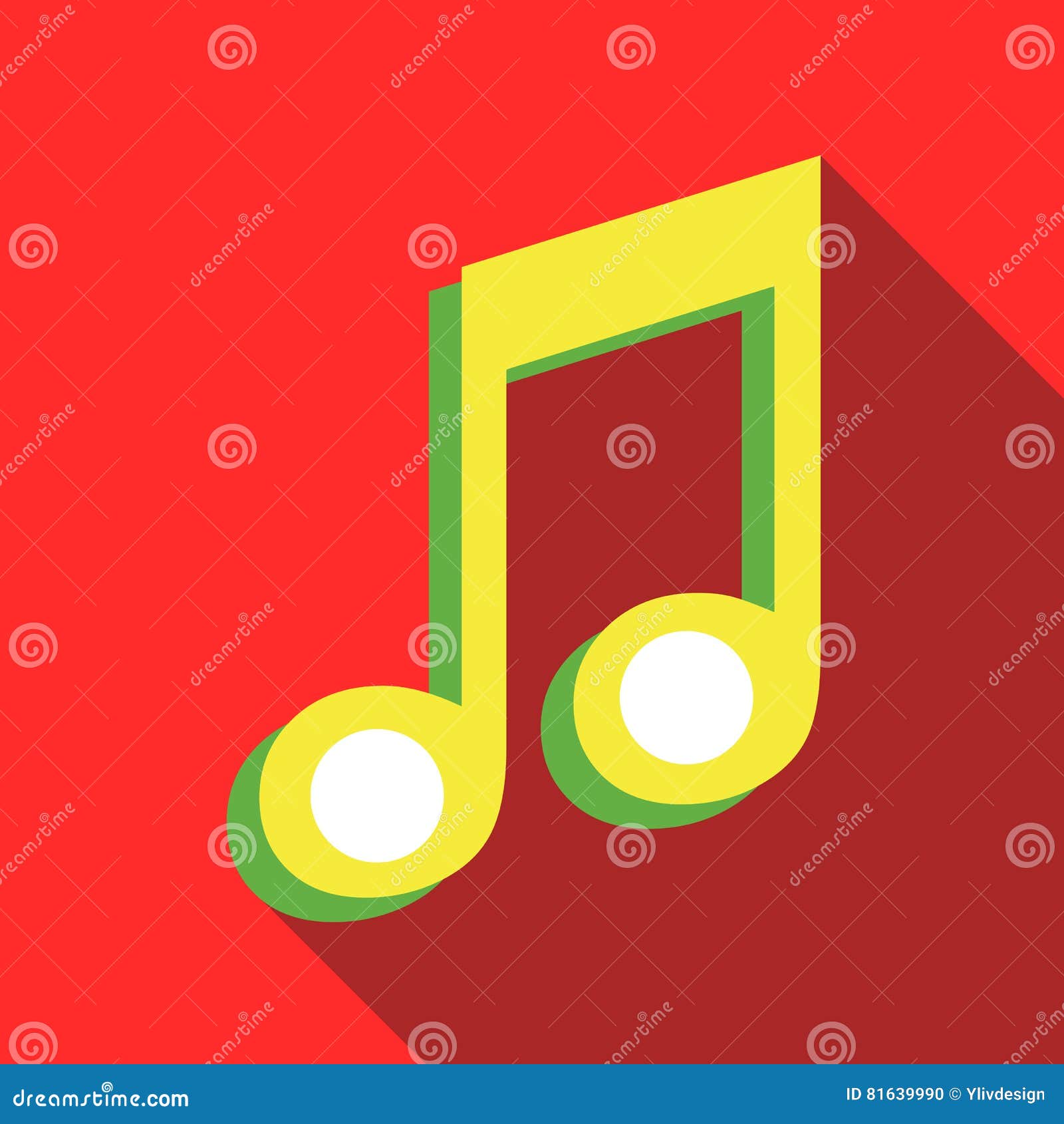 Two Music Notes Icon in Flat Style Stock Vector - Illustration of ...