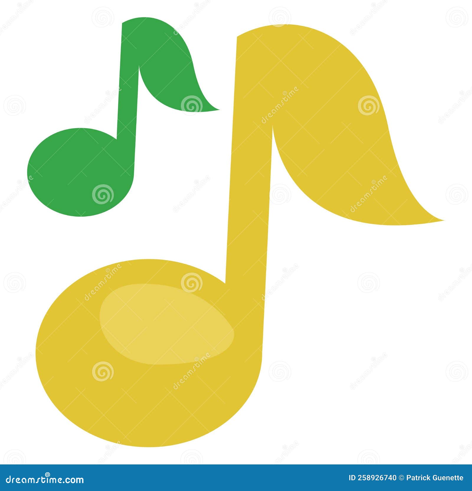 Two music notes, icon stock vector. Illustration of technology - 258926740