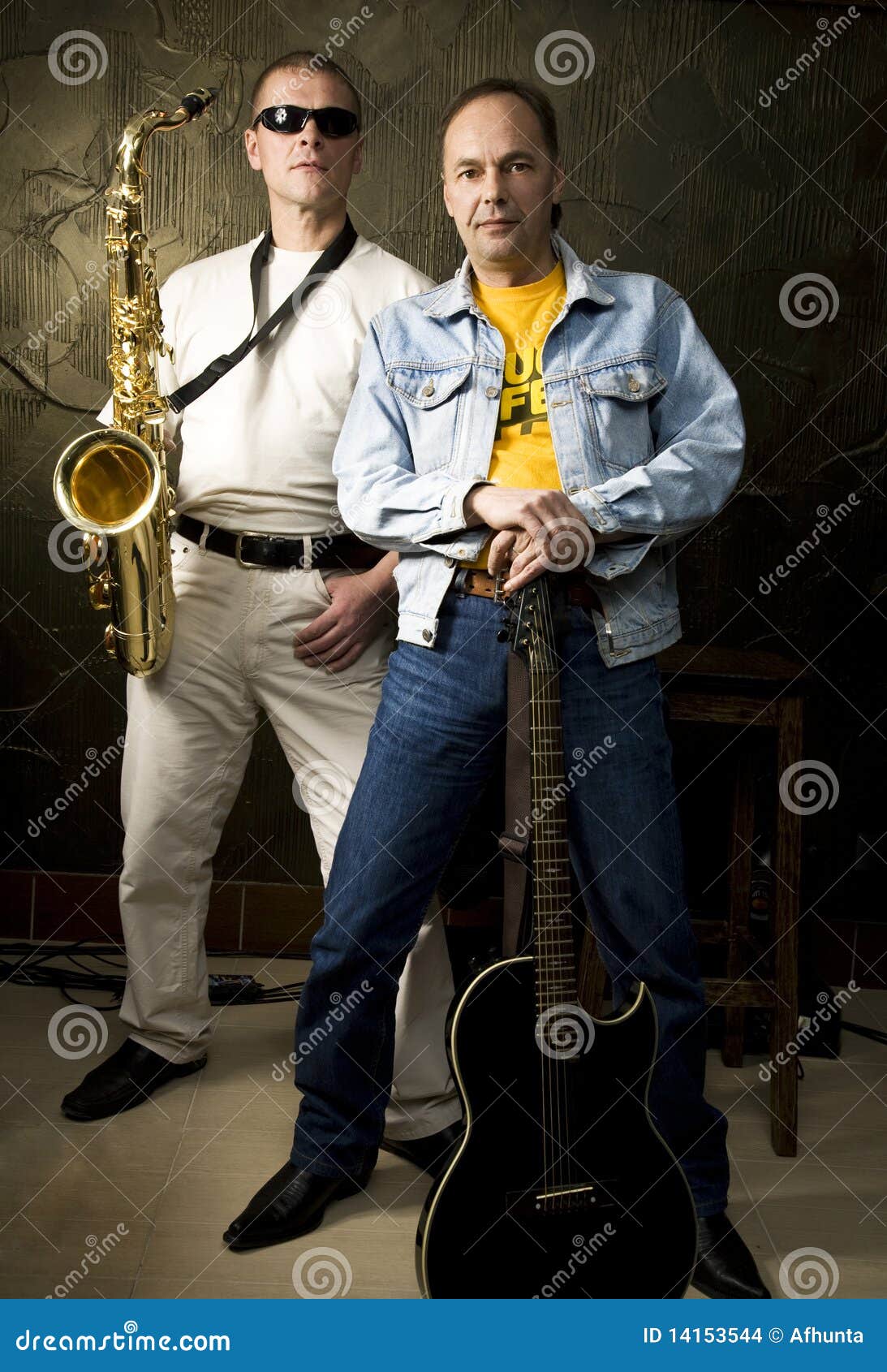 Two musicians stock photo. Image of musical, rocknroll - 14153544
