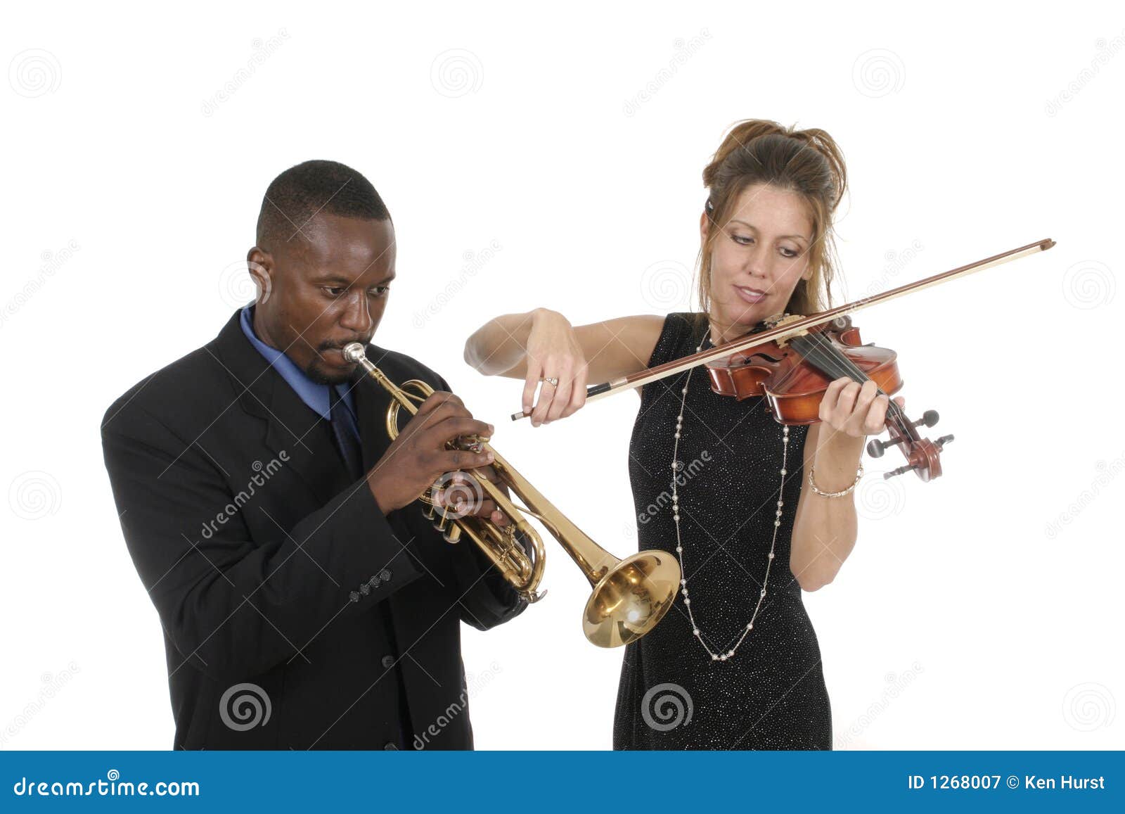 Two Musicians Playing stock image. Image of handsome, attire - 1268007