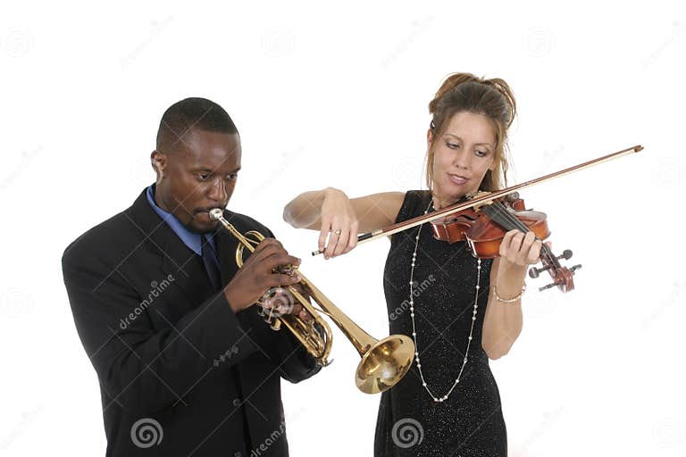 Two Musicians Playing stock image. Image of handsome, attire - 1268007