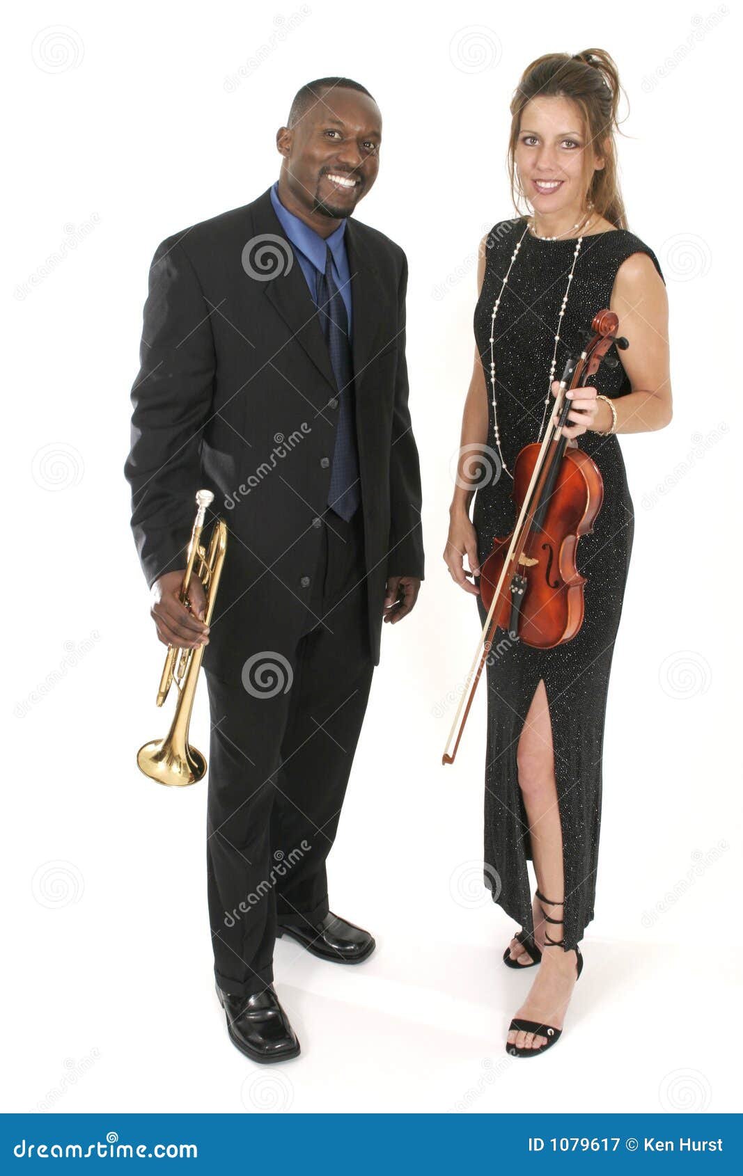 Two Musicians Violin Trumpet Stock Image - Image of african, ethnic ...