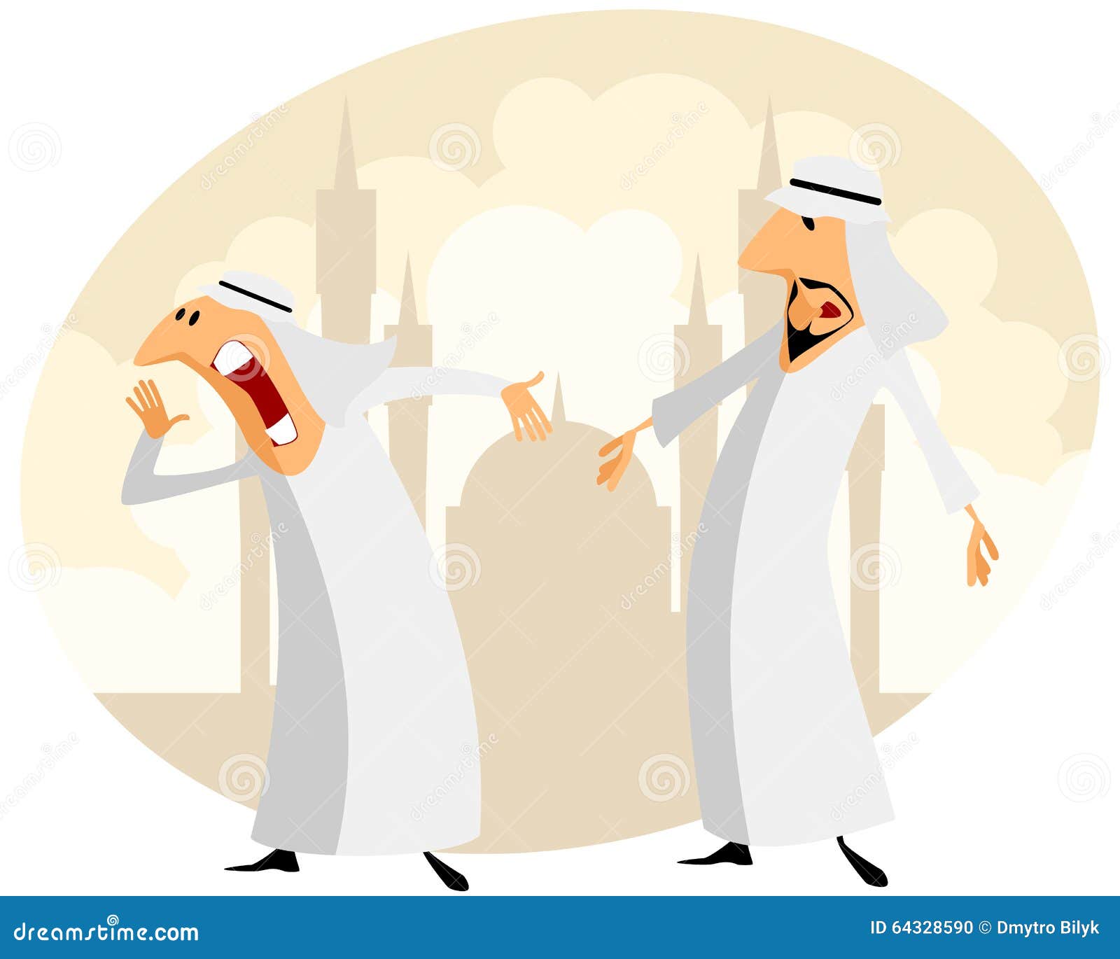 Two muslim men stock vector. Illustration of portrait - 64328590