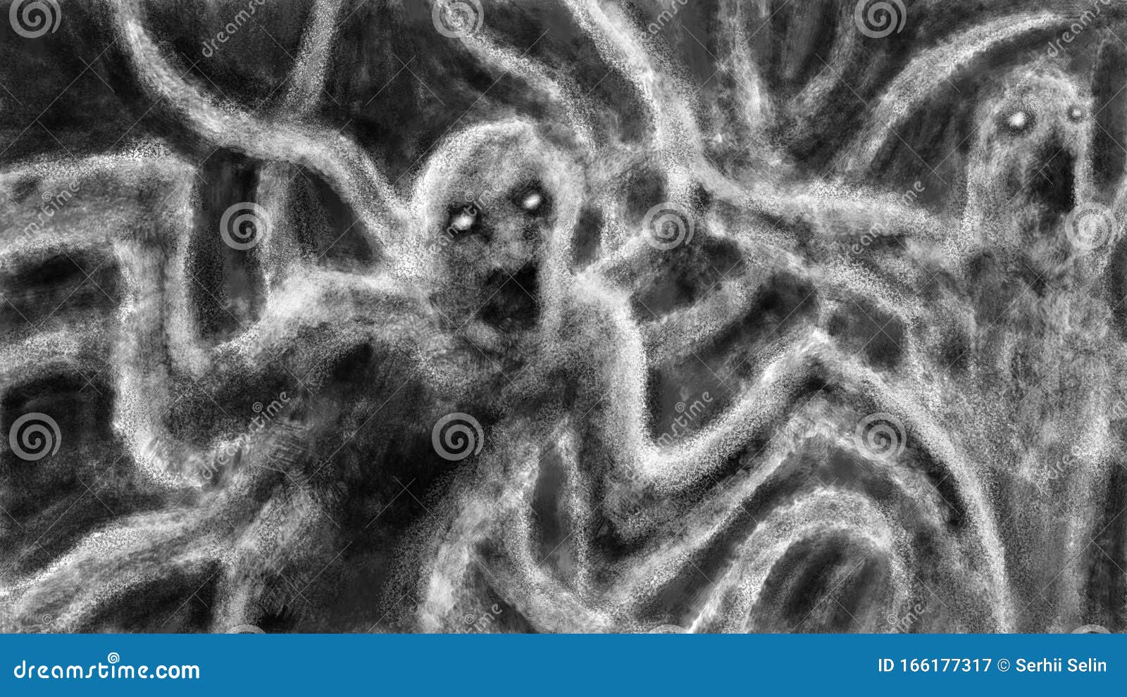 Two Mutants Attacking and Screaming in the Night. Stock Illustration ...