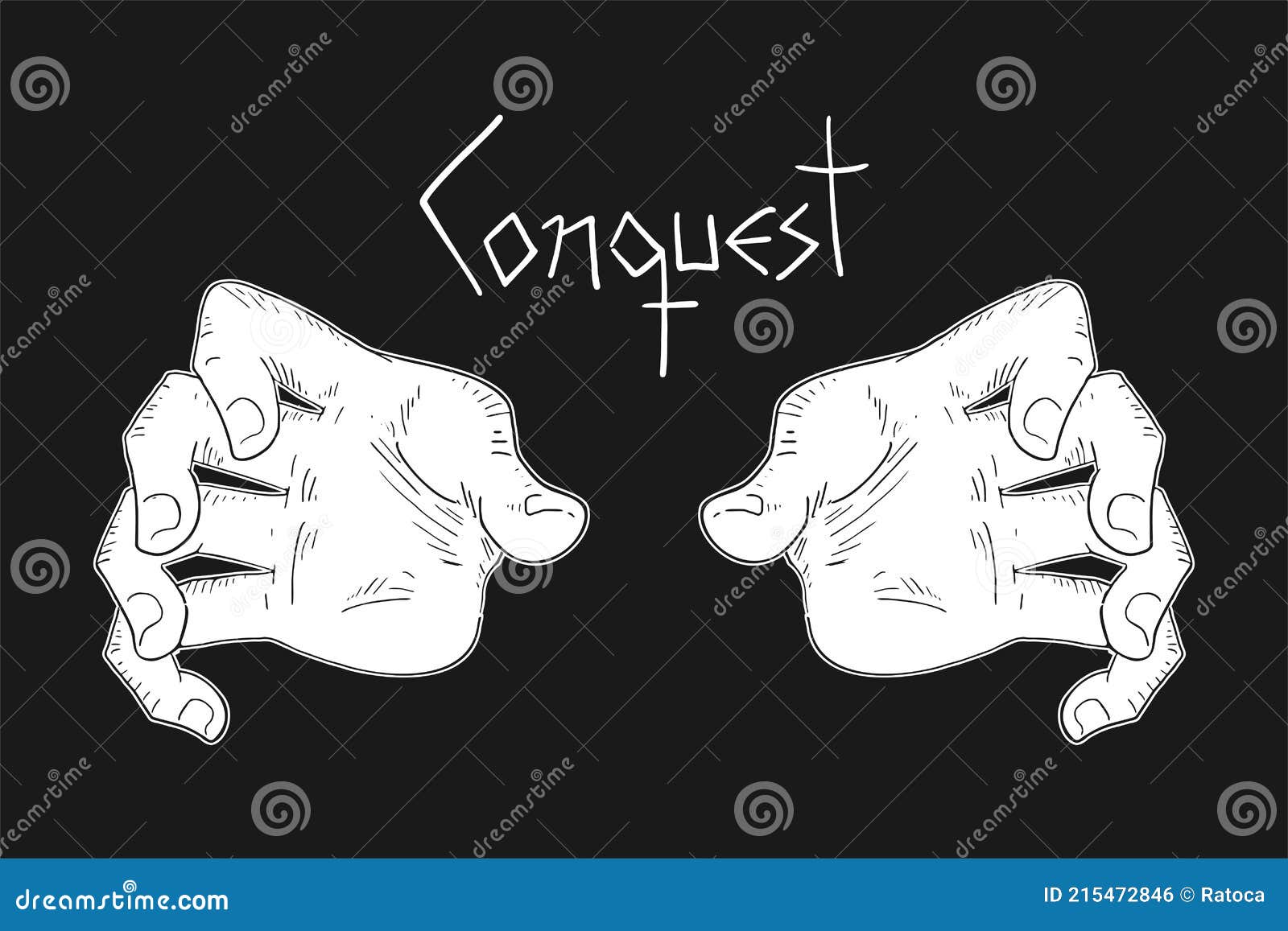 Two Mystery Hands and Conquest Message Stock Vector - Illustration of ...