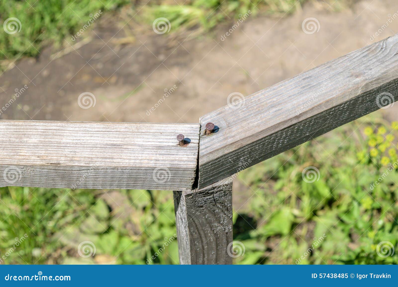 Two Nail Connect Three Wooden Sticks Stock Image - Image of connect ...