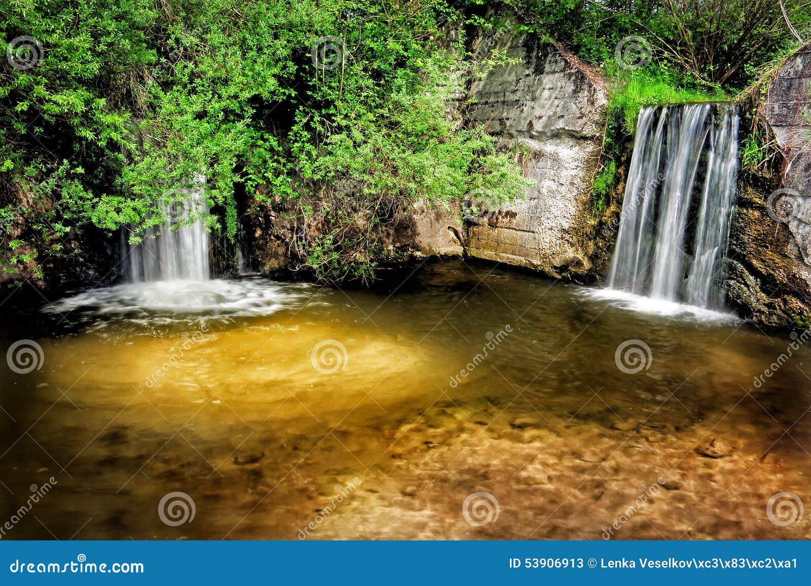 Two natural waterfalls stock image. Image of nature, relax - 53906913
