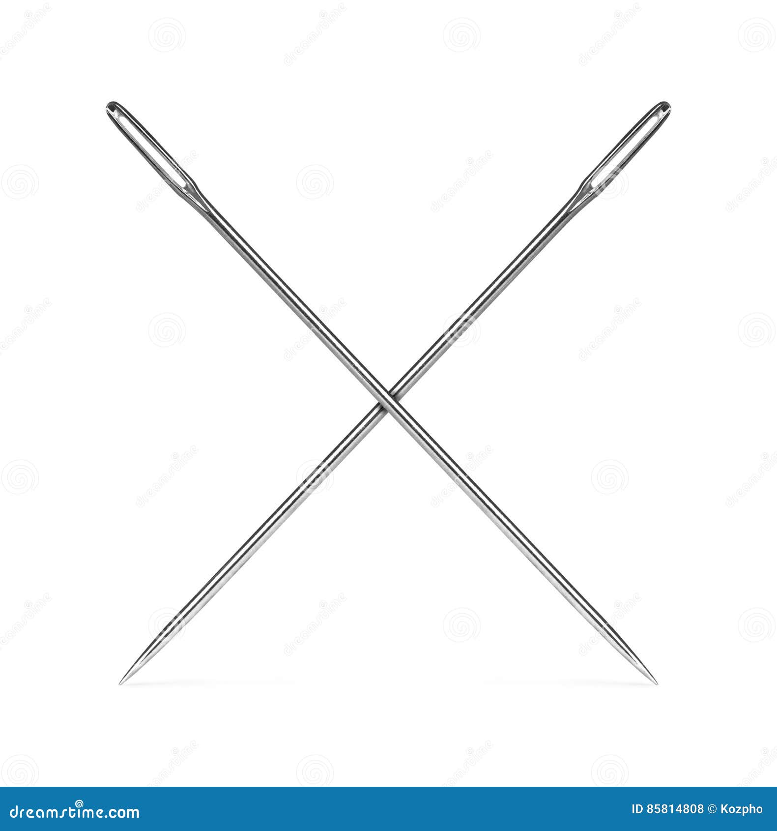 Two Needles For Sewing On White Stock Photo - Image of repair, sharp ...