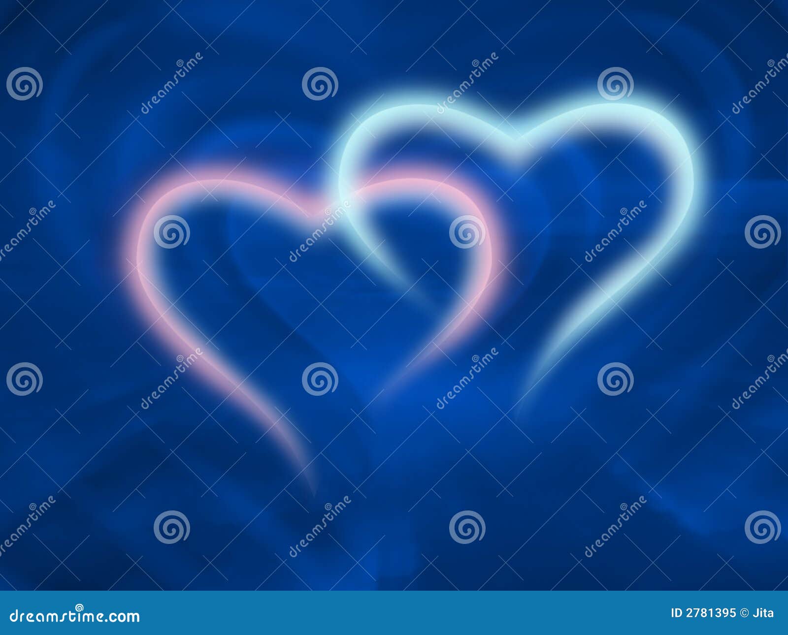 Two neon hearts stock illustration. Illustration of birthday - 2781395