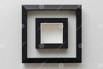 Two Nested Black Frames Blank White Centers Plain White Background ...