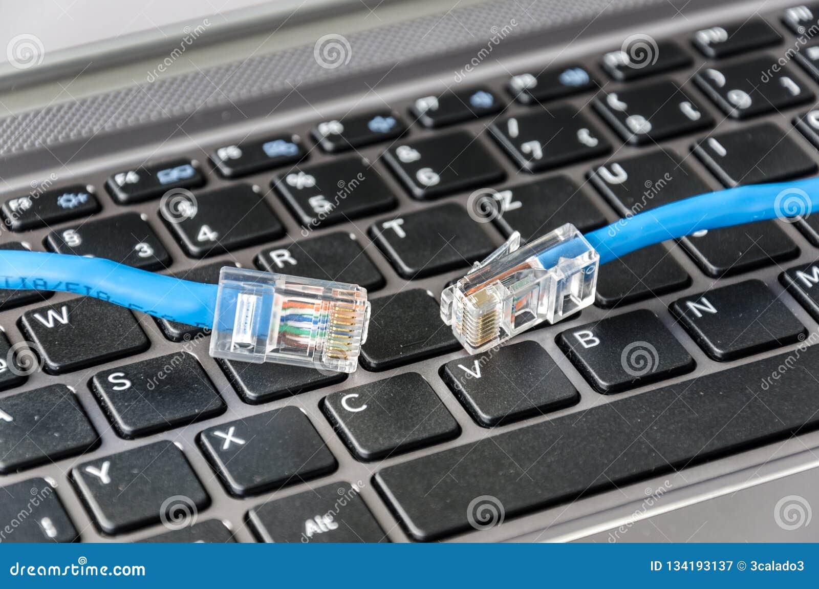 Two Network Cable Sockets on Laptop Keyboard Stock Image - Image of ...