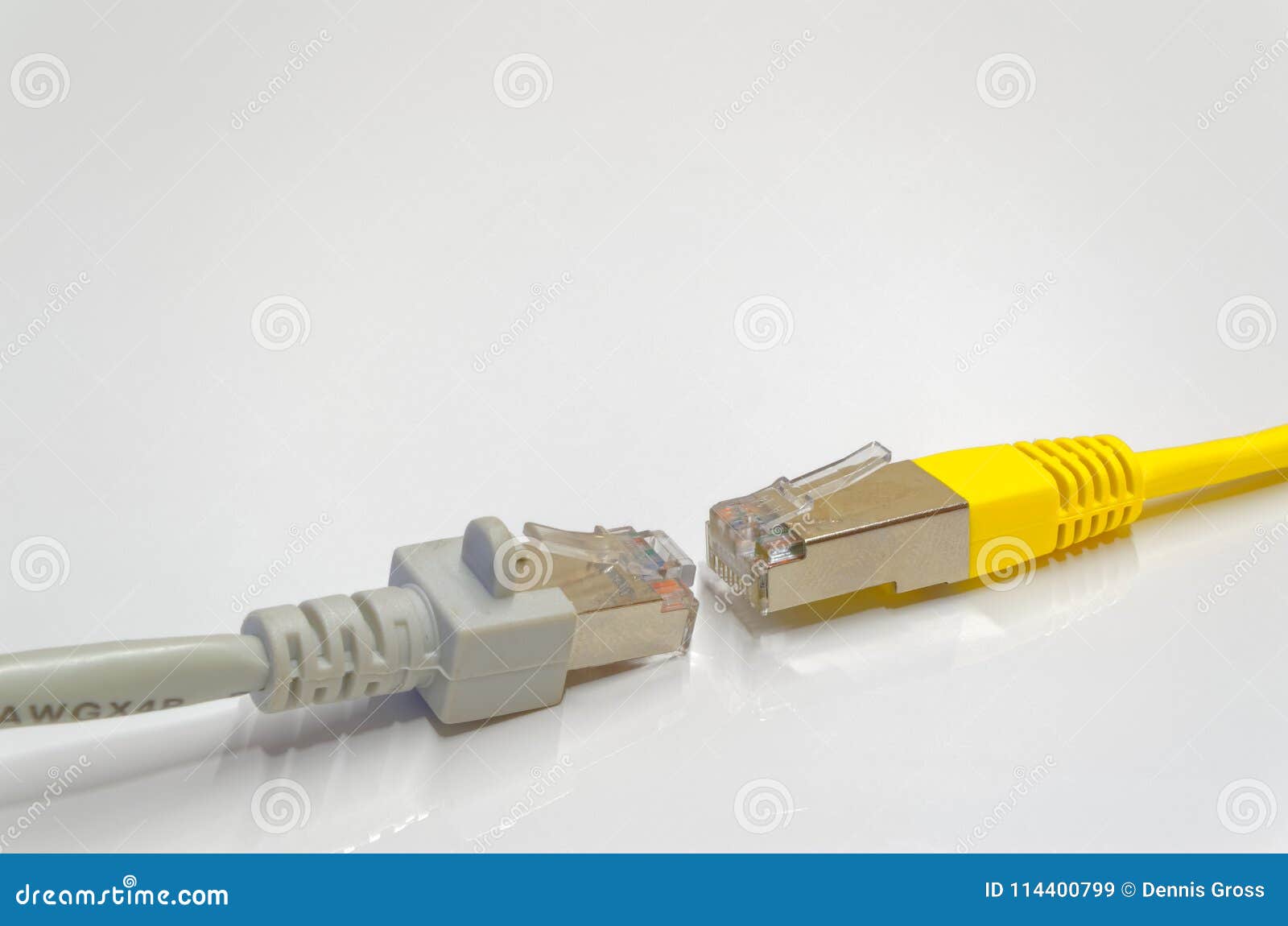 Two Network Connection Plugs in Opposite of Each Other Stock Image ...