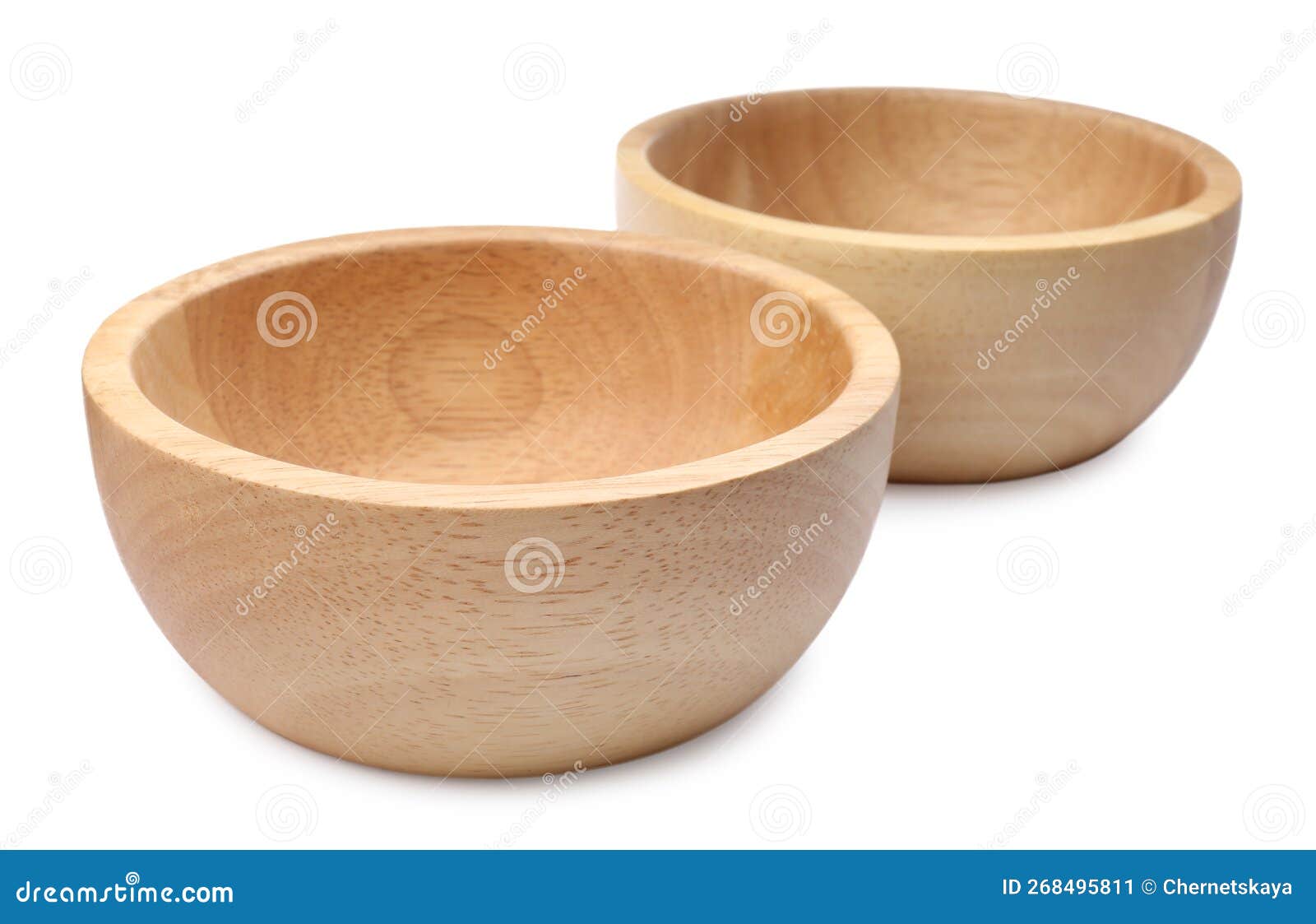 Two New Wooden Bowls on White Background Stock Image - Image of bowls ...
