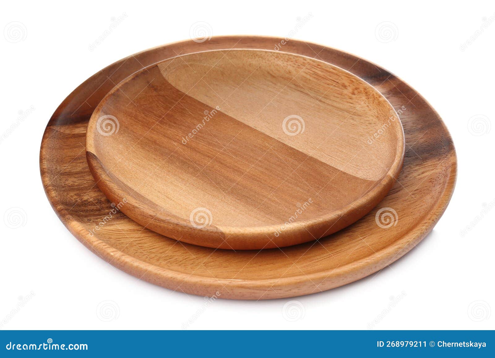 Two New Wooden Plates on White Background Stock Image - Image of rustic ...