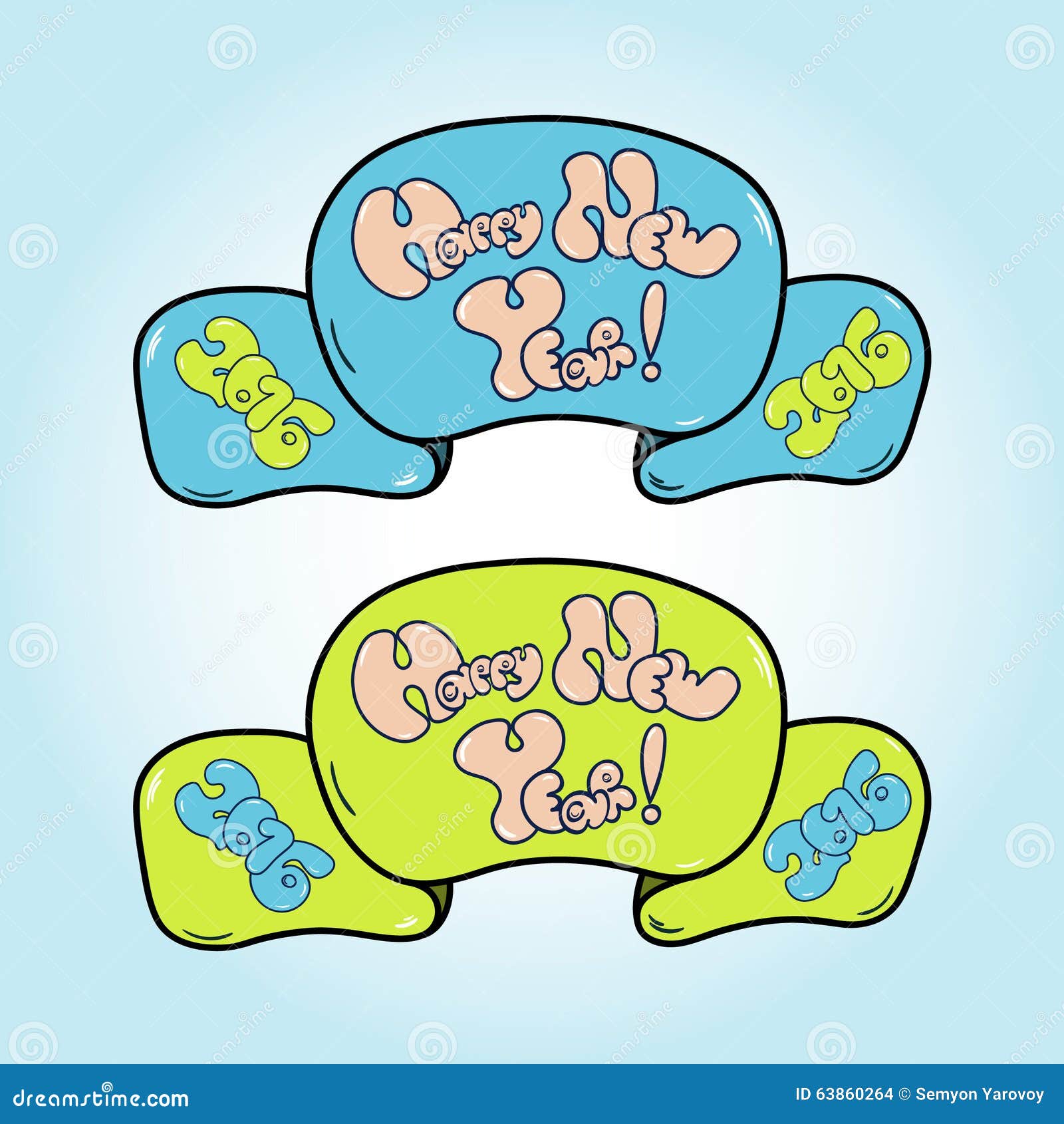 Two new year ribbons stock vector. Illustration of holiday - 63860264