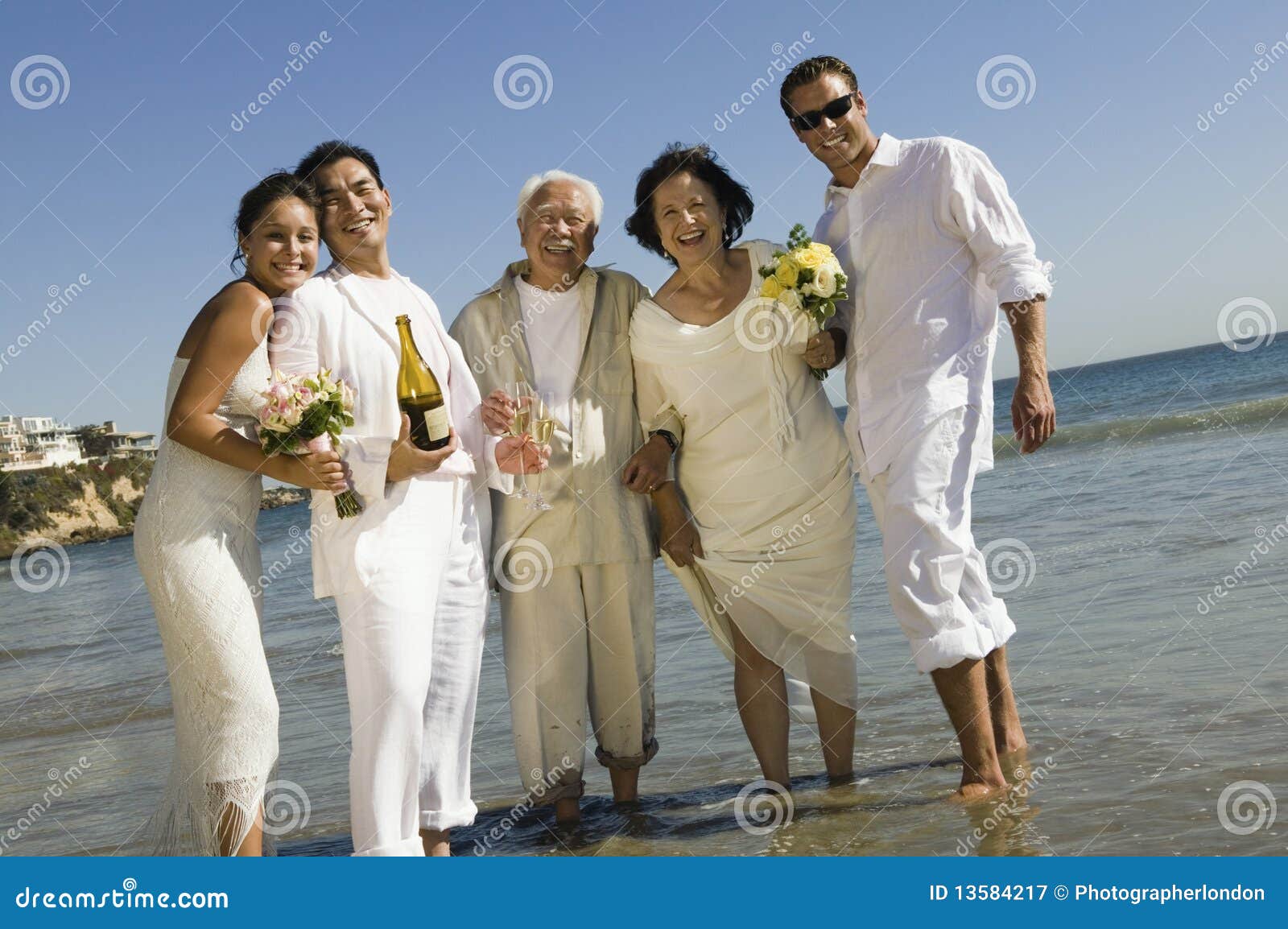 Two Newly Wed Couples and a Best Man Stock Image - Image of events ...