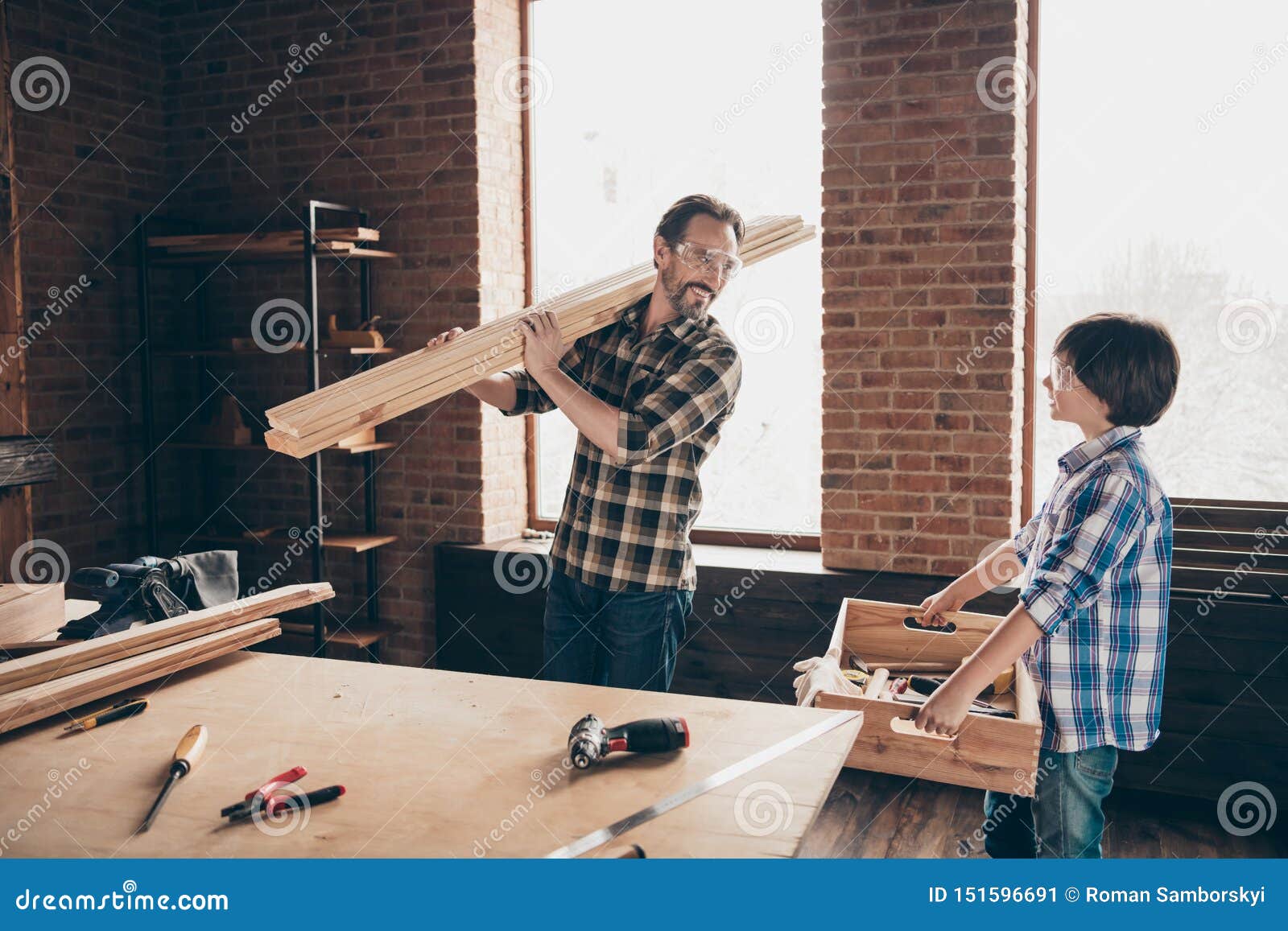 Two Nice Cheerful Cheery Hard-working Person Master Builder Hard ...