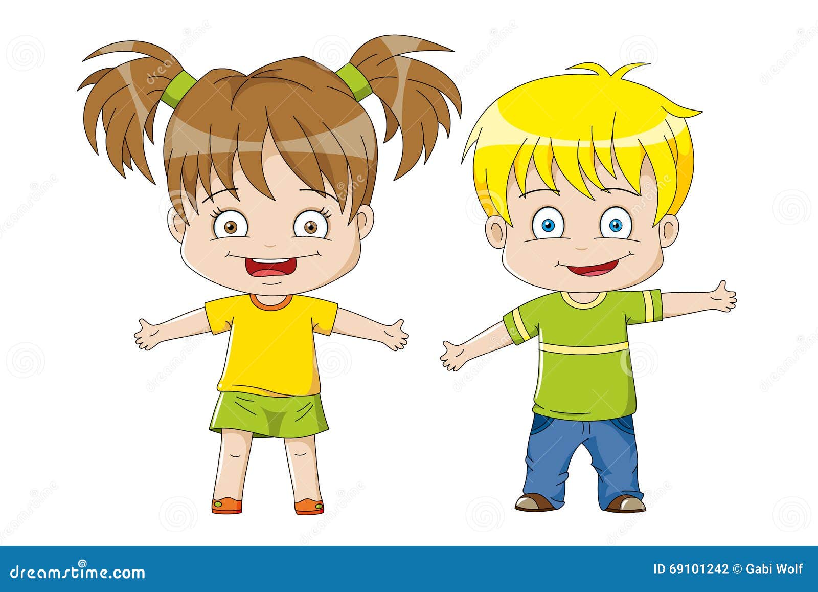 Two nice Kids stock vector. Illustration of vector, laughing - 69101242