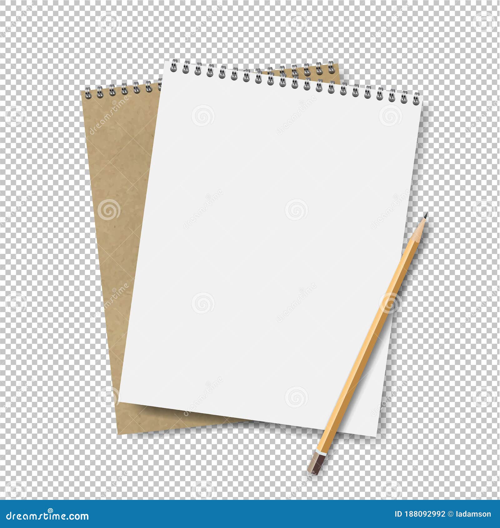Two Note Books with Pensil Transparent Background Stock Vector ...