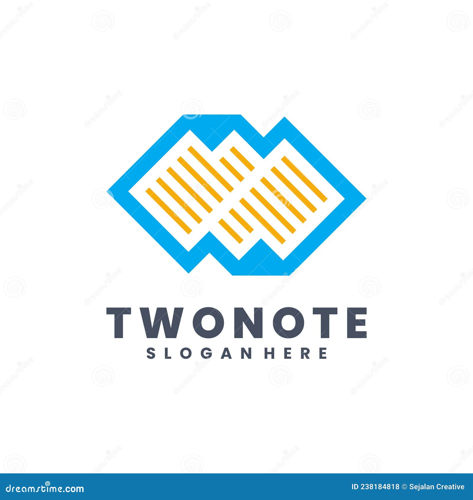 Two Note Document Logo Design Stock Vector - Illustration of concept ...