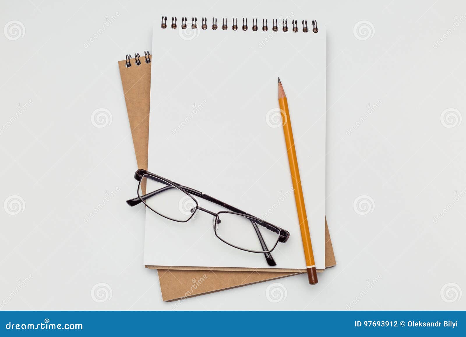 Two Notebooks Lying on a White Table Stock Photo - Image of memo, list ...