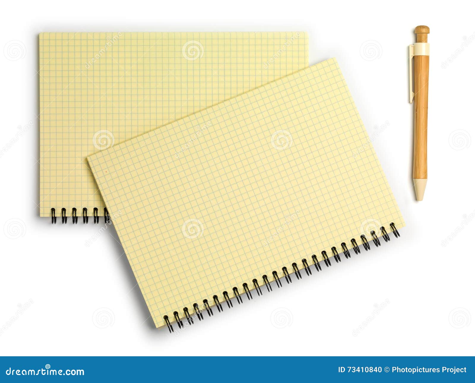 Two Notebooks and Pen. Top View. Isolated on a White. Stock Photo ...