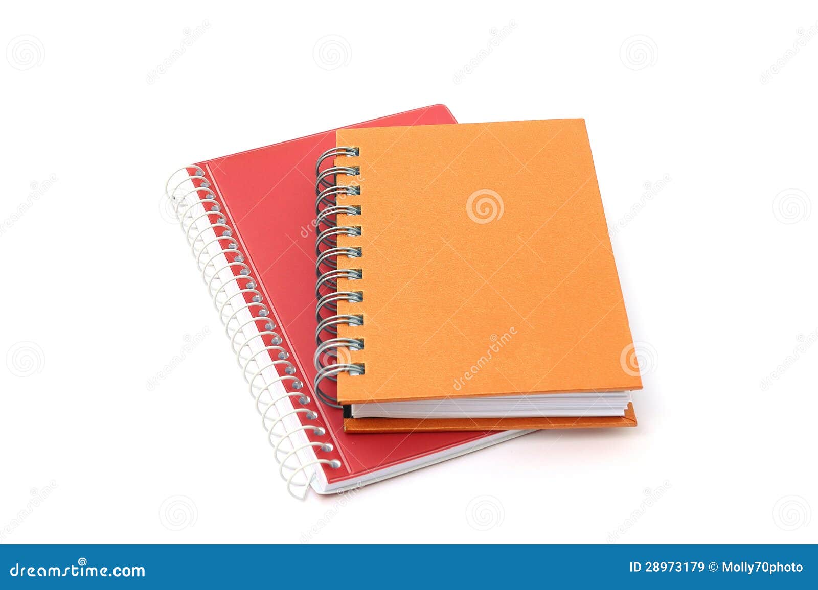 Two Notebooks on White Background Stock Image - Image of write, strack ...