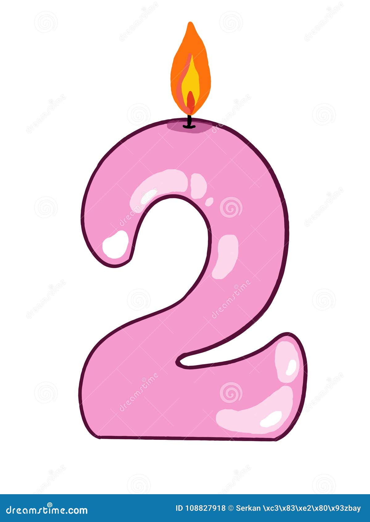 Two Number Candle Illustration Drawing Realistic and White Background ...