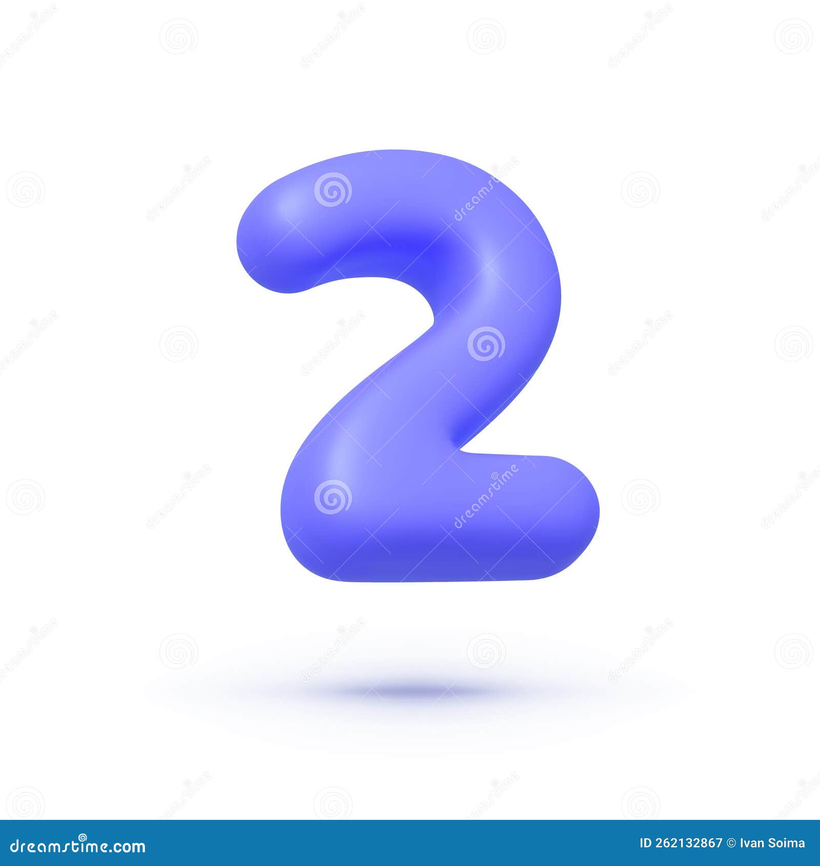 Two Number 3d. Modern 3d Icon with Two Number 3d on White Background ...