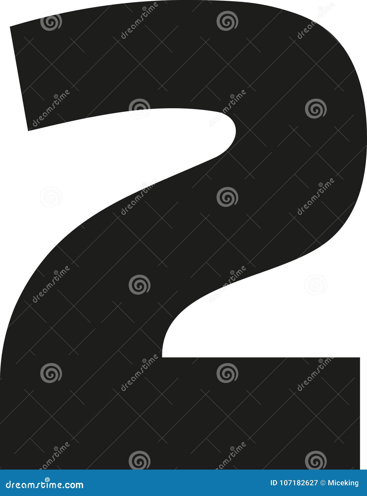 Two number digits 2 stock vector. Illustration of vector - 107182627