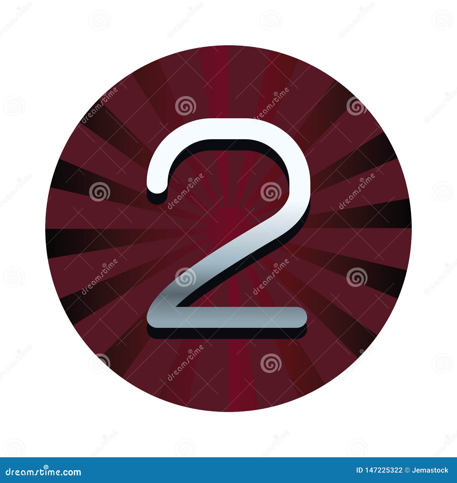 Two Number in Red Round Symbol Stock Vector - Illustration of education ...