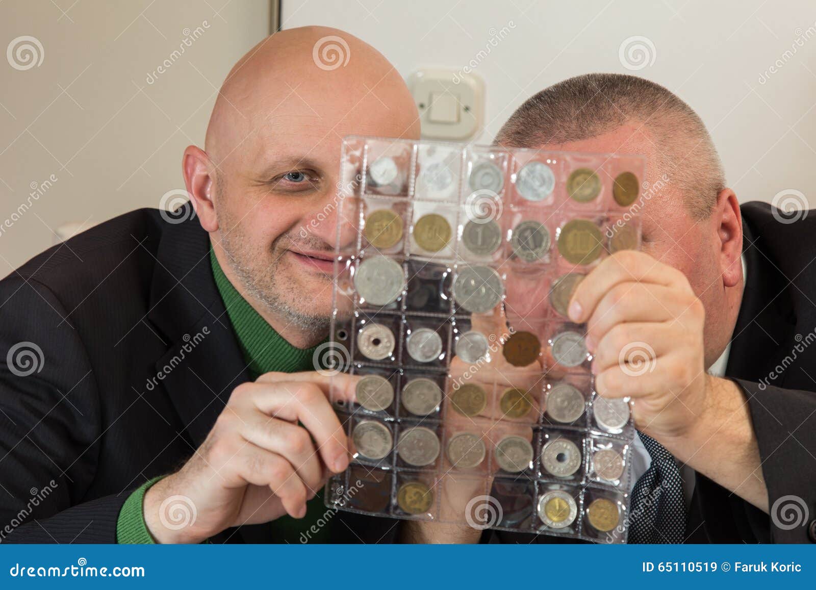 Two Numismatists Examines Collection of Coin Stock Image - Image of ...