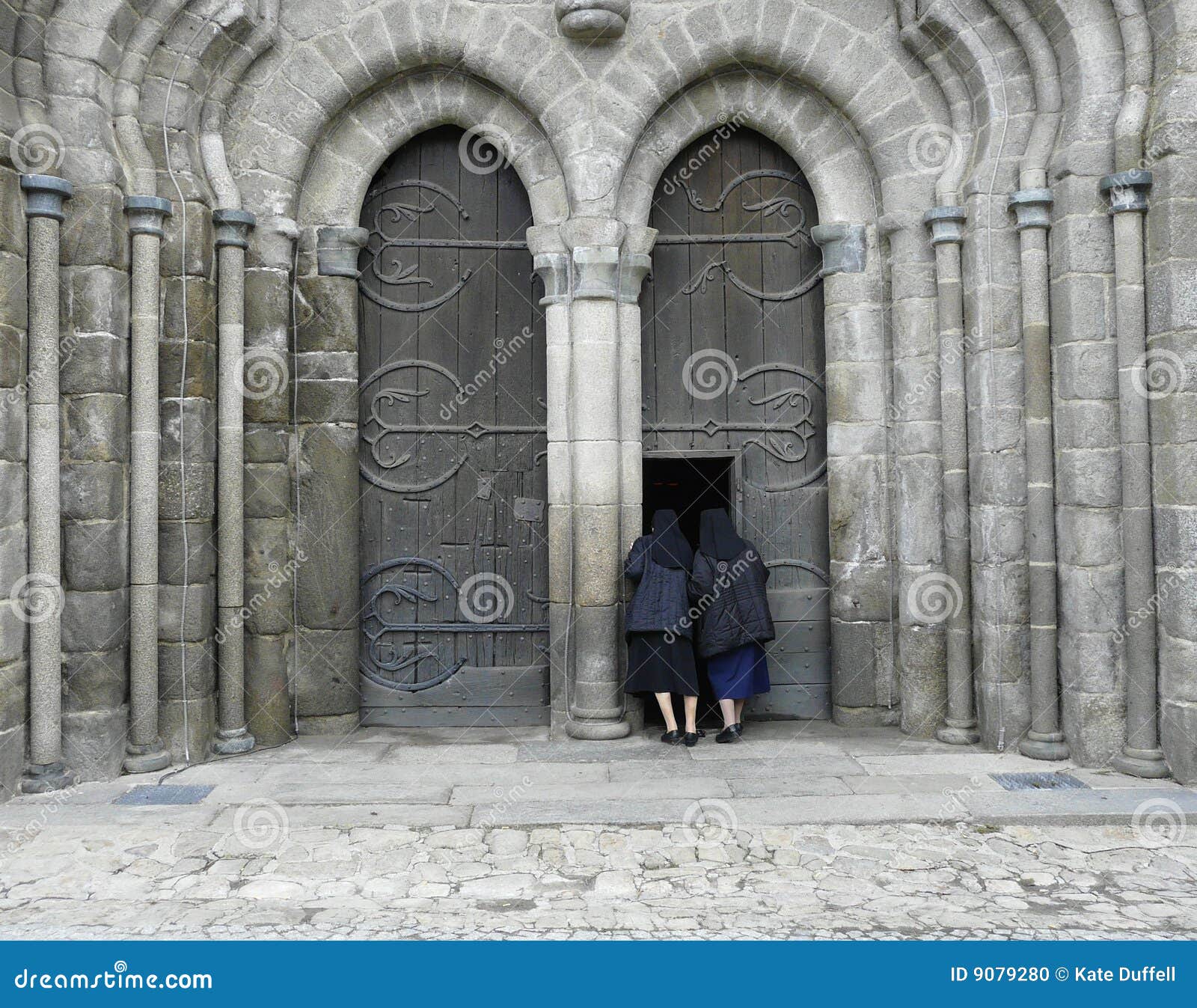Two Nuns Looking into a Church Stock Photo - Image of beautiful ...