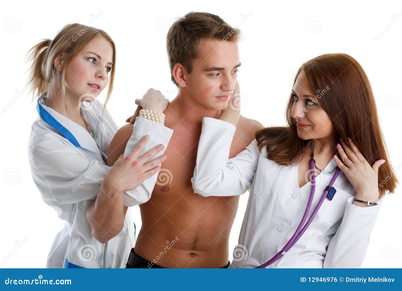 Two nurses and the patient stock photo. Image of doctor - 12946976
