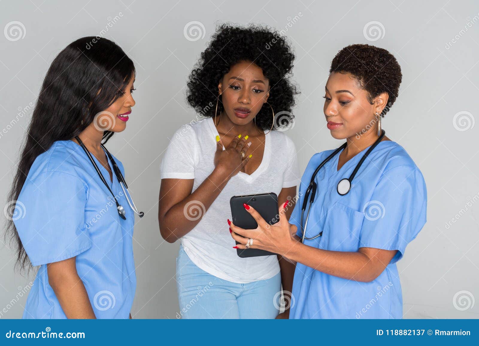 Two Nurses with Patient stock image. Image of nursing - 118882137