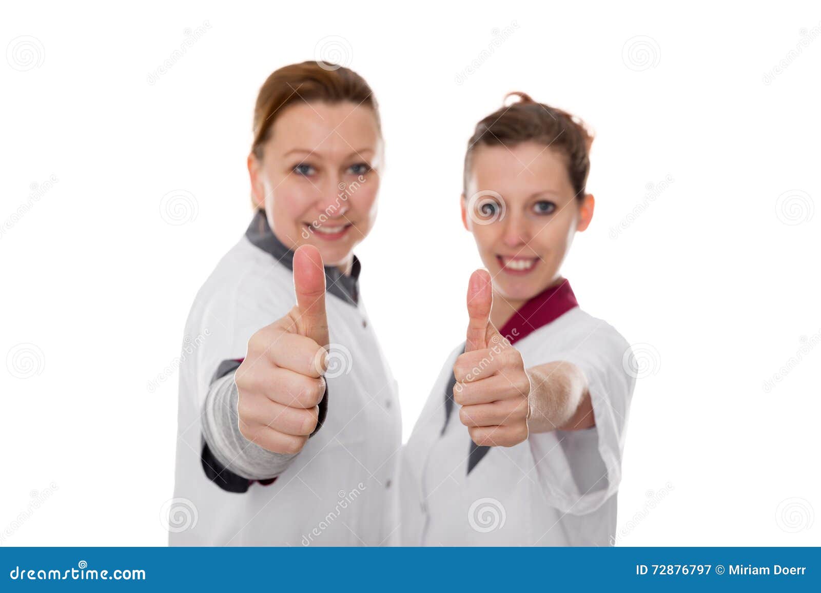Two Nurses Showing Positive Energy Stock Image - Image of energetic ...