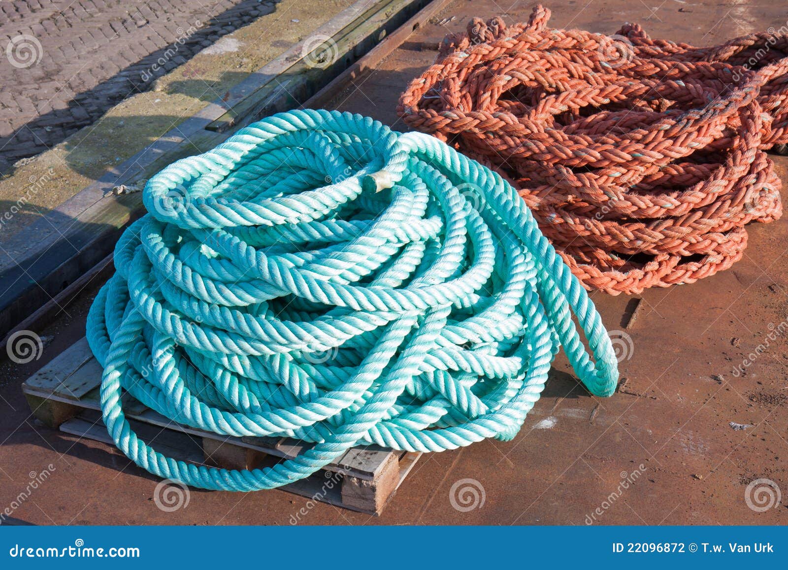 Two Nylon Ropes at a Ship in the Harbor Stock Photo - Image of dock ...
