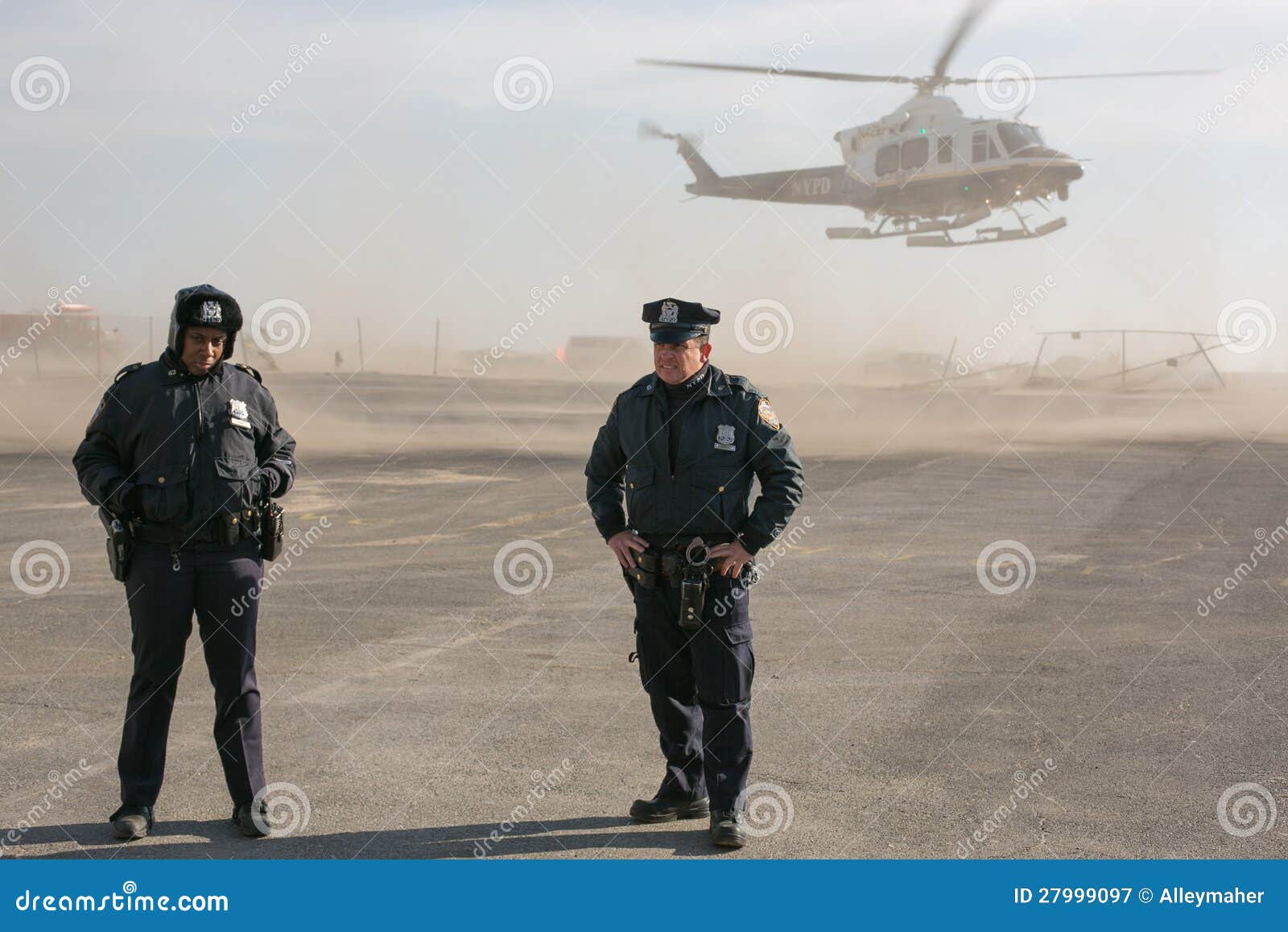 Two NYPD Police Officers at Helicopter Landing Editorial Photography ... Two NYPD Police Officers at Helicopter Landing Editorial Photography ...