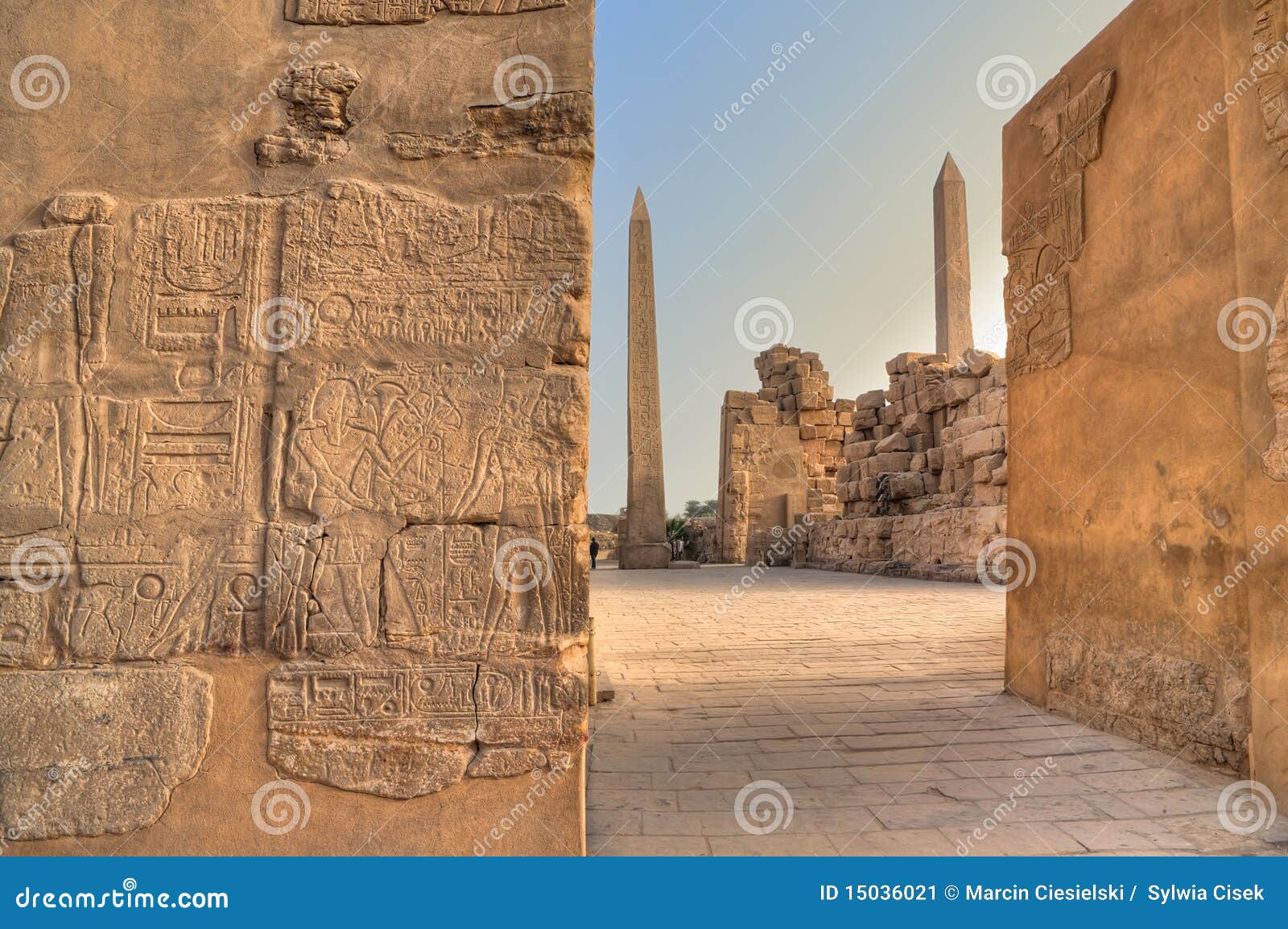 Two Obelisks in Karnak Temple Stock Image - Image of egypt, egyptian ...