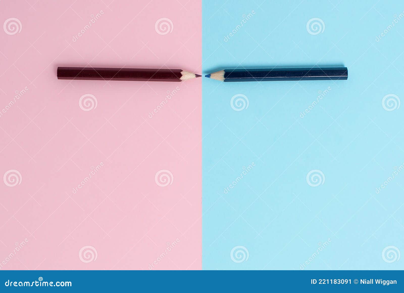Comparison of Two Objects Blocks Pencils Sticker Notes Facing Inward ...
