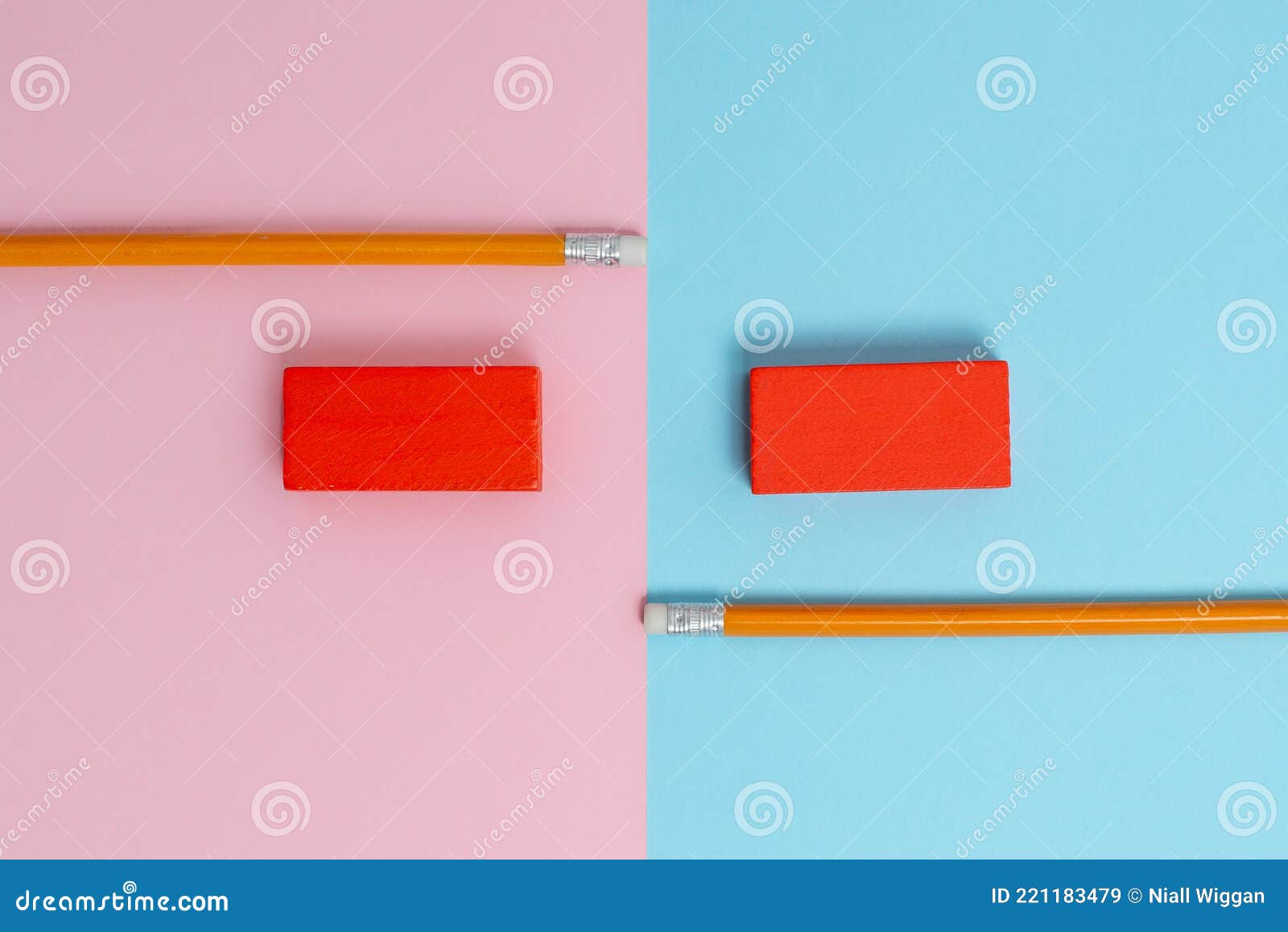 Comparison of Two Objects Blocks Pencils Sticker Notes Facing Inward ...