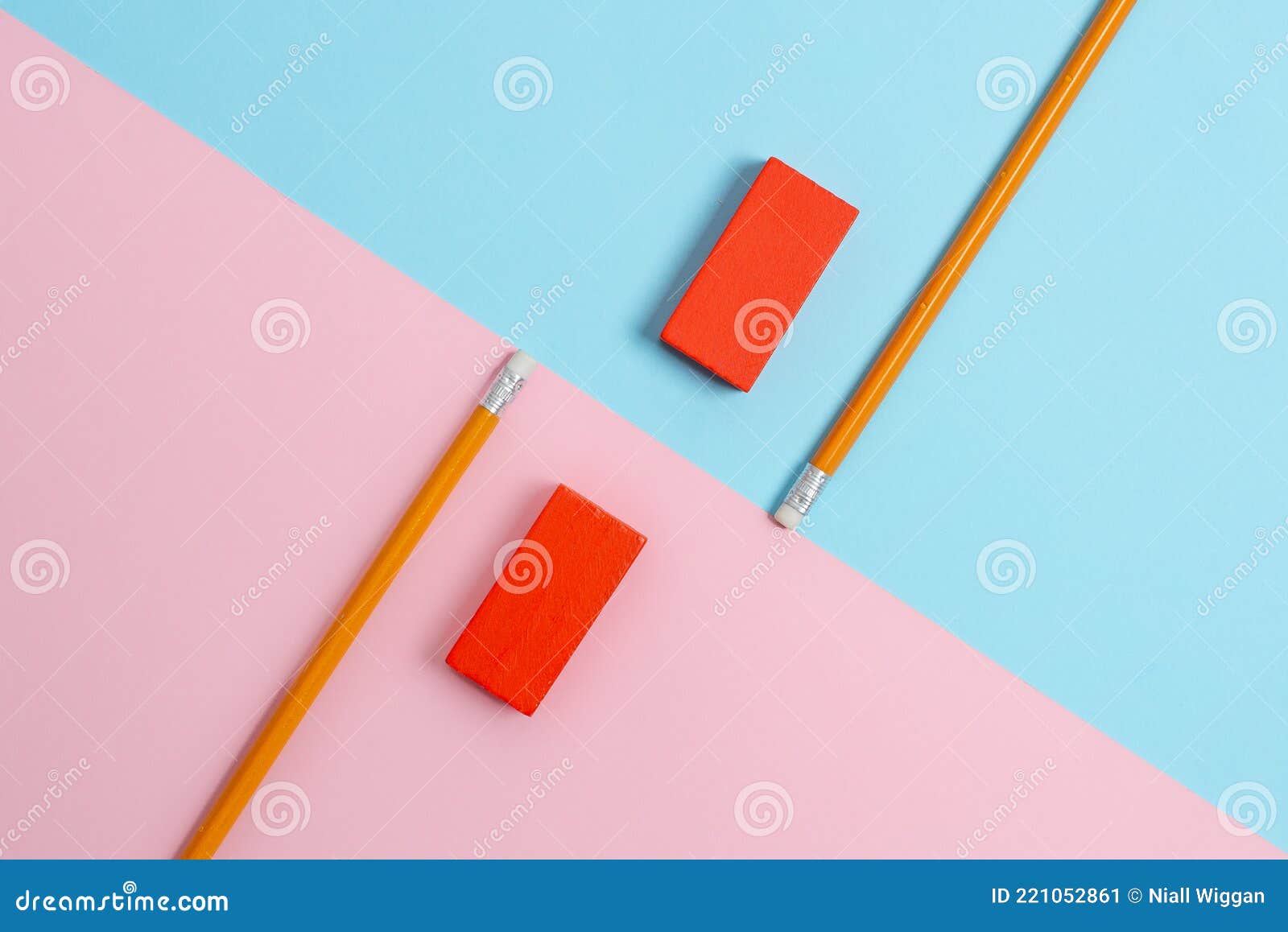 Comparison of Two Objects Blocks Pencils Sticker Notes Facing Inward ...